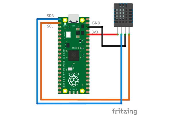 Подключение датчика температуры и влажности AHT15 к Raspberry Pi Pico ...