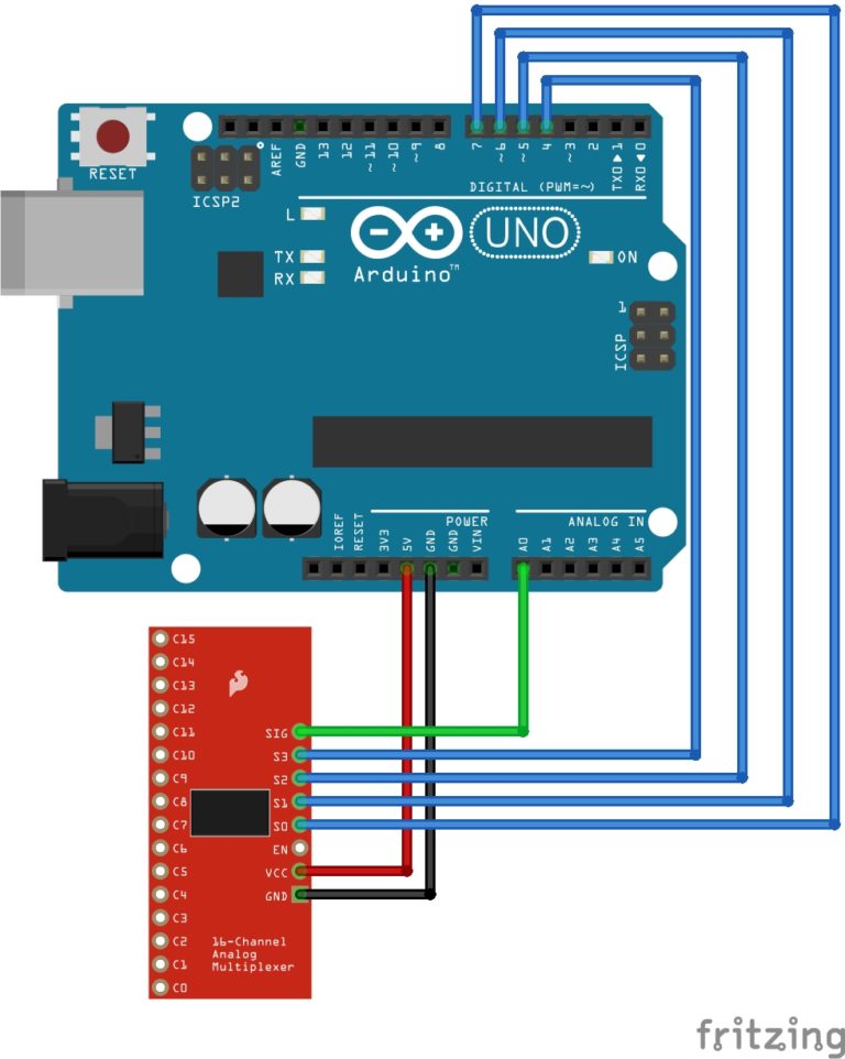 Аналоговый мультиплексор Cd74hc4067 Подключение модуля к Arduino Uno