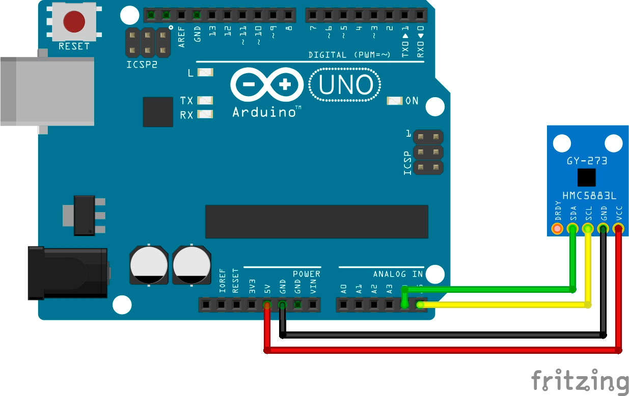 Компас GY-273 и Arduino UNO — Схема подключения и пример кода - блог