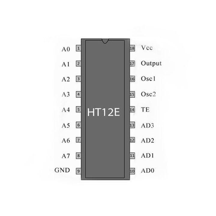 HT12E + HT12D купить в Москве кодер + декодер дистанционного управления ...
