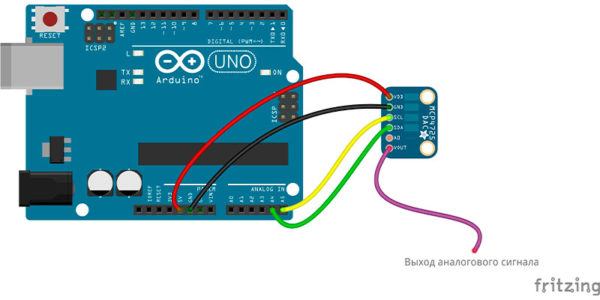 Подключение цифро аналогового I2c преобразователя Mcp4725 к Arduino Uno