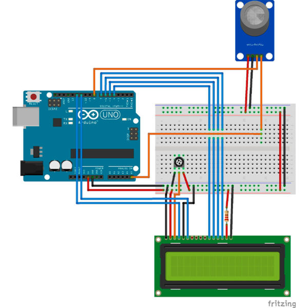 Подключение датчика Mq 135 к Arduino Uno Схема и пример кода блог